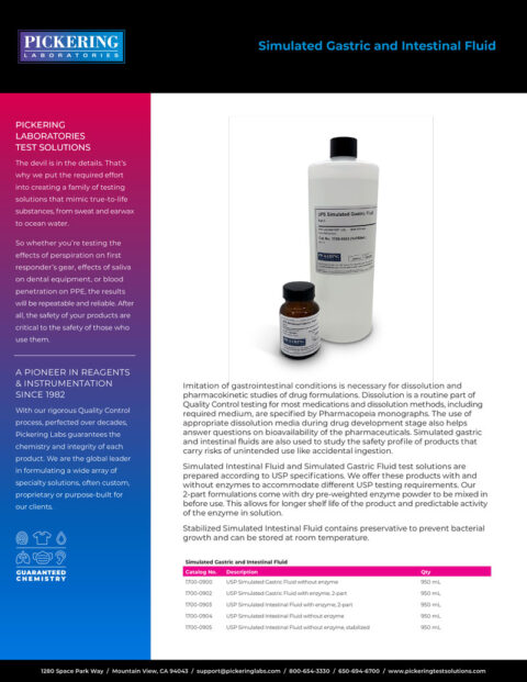 Simulated Intestinal Fluid - Pickering Test Solutions