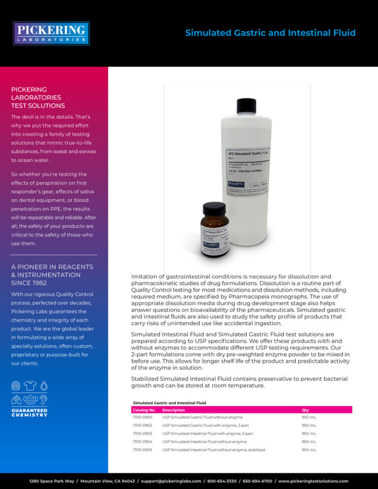 Simulated Intestinal Fluid - Pickering Test Solutions